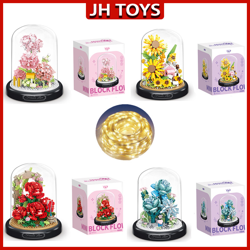 Jual JH TOYS Mainan Blok Flower Bunga Buket Bricks Bunga SunFlower Rose ...
