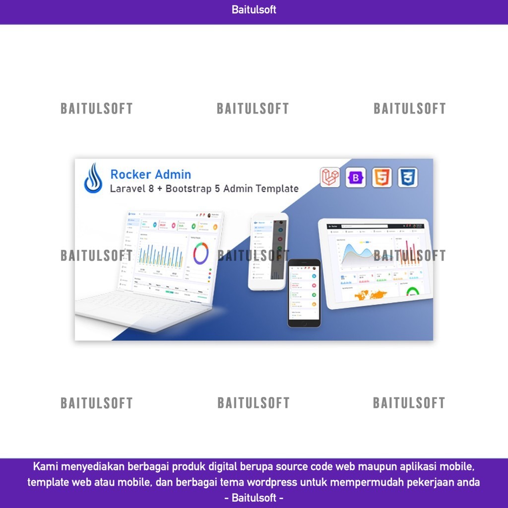Jual WEB TEMPLATE ROCKER - LARAVEL 8 + BOOTSTRAP 5 ADMIN TEMPLATE D2187 ...
