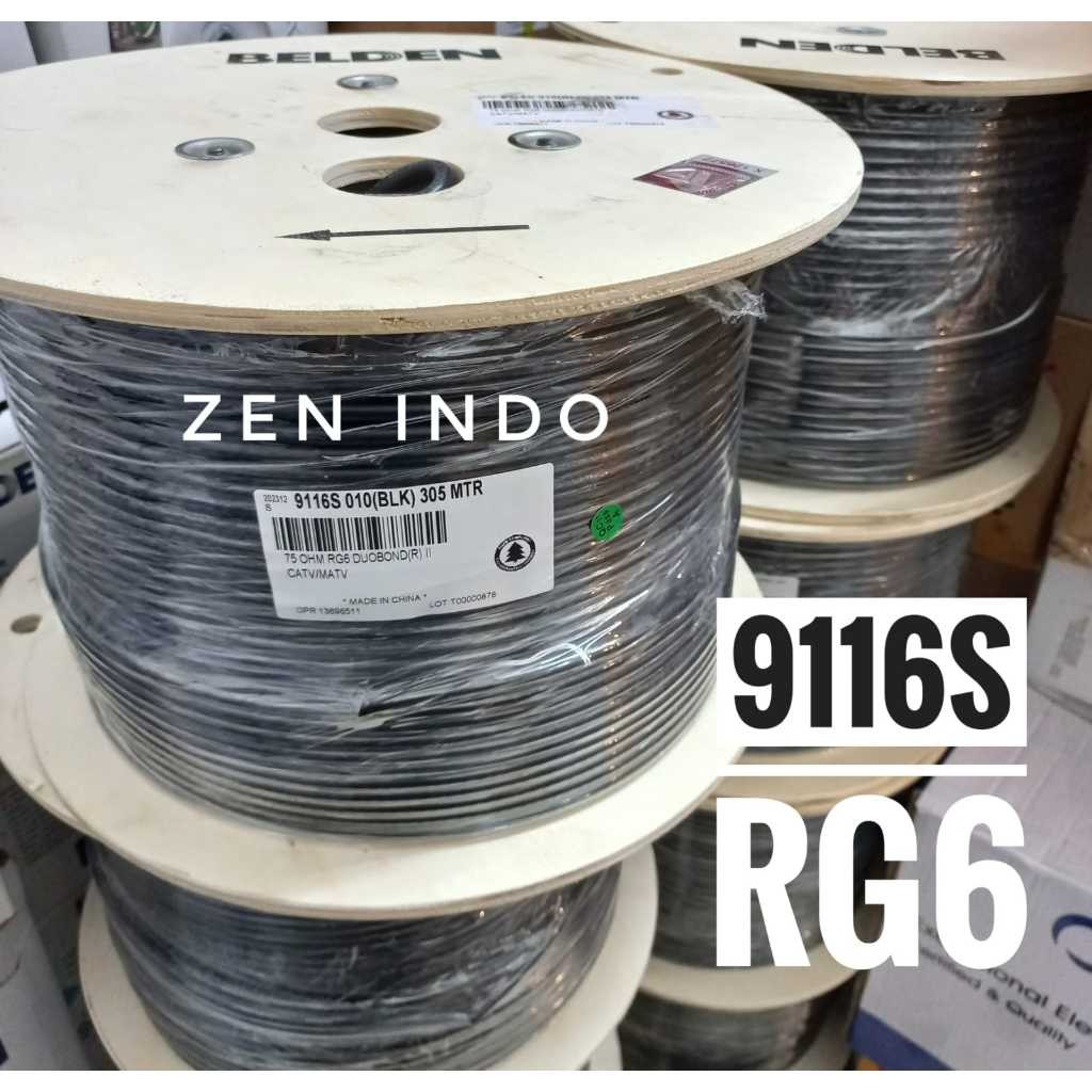 Jual Kabel Coaxial BELDEN RG6 Non Power 9116S Hitam 50 Meter Kabel TV CCTV BELDEN RG6 | Shopee ...