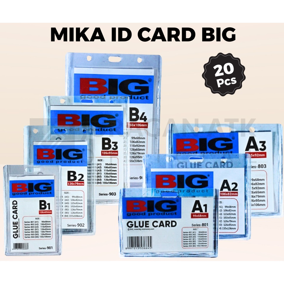 Jual ( 20 Pcs ) Mika ID Card Bening BIG Ukuran A1 A2 A3 B1 B2 B3 B4 | Shopee Indonesia