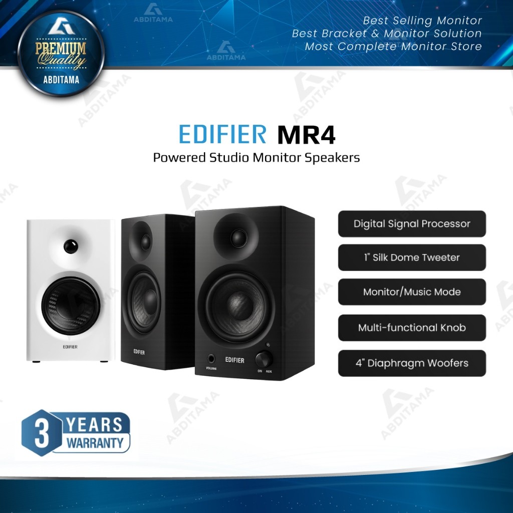 Jual NEW Speaker Edifier MR4 2.0 RMS 42w Driver 4 inch Powered Studio ...
