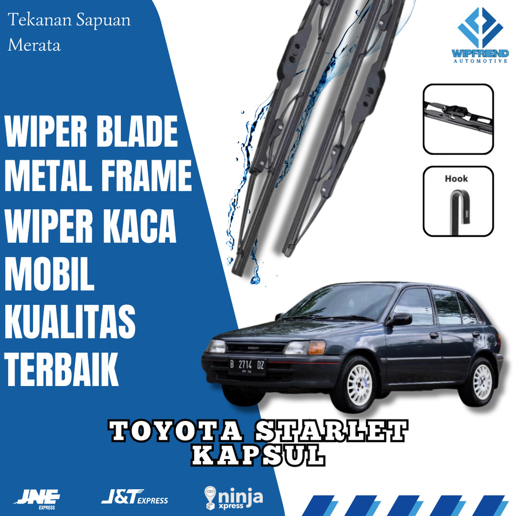 Jual Wiper Mobil Toyota Starlet Kapsul Wiper Frame Besi Model ...
