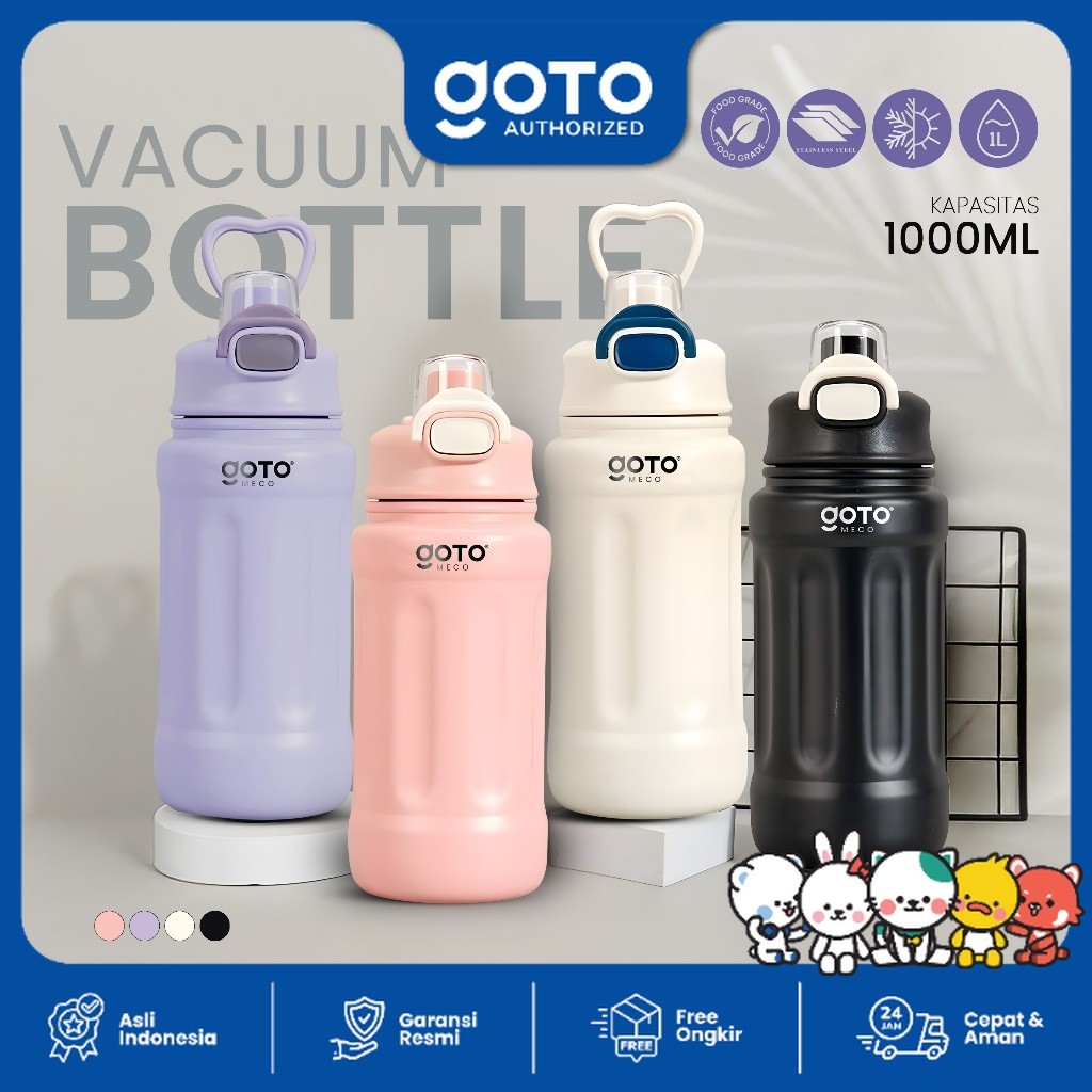 Jual Goto Meco Vacuum Bottle Tumbler Minum Tahan Panas Dingin 1000ML ...