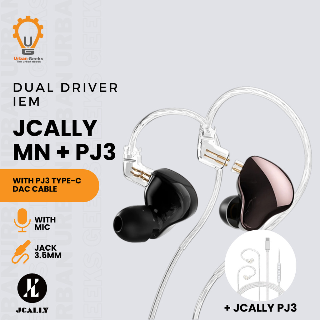 Jual JCALLY MN1 Set Earphone & Kabel Type C | Earphone Flat-Head HiFi ...