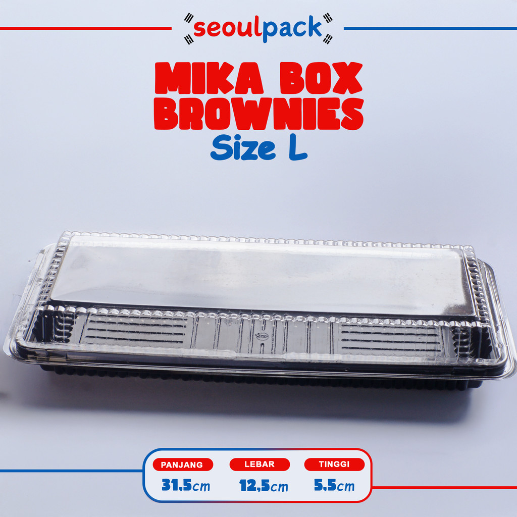 Jual Mika Box Brownies Hitam PET Uk L (50pcs) - Mika Kue, Mika Snack ...