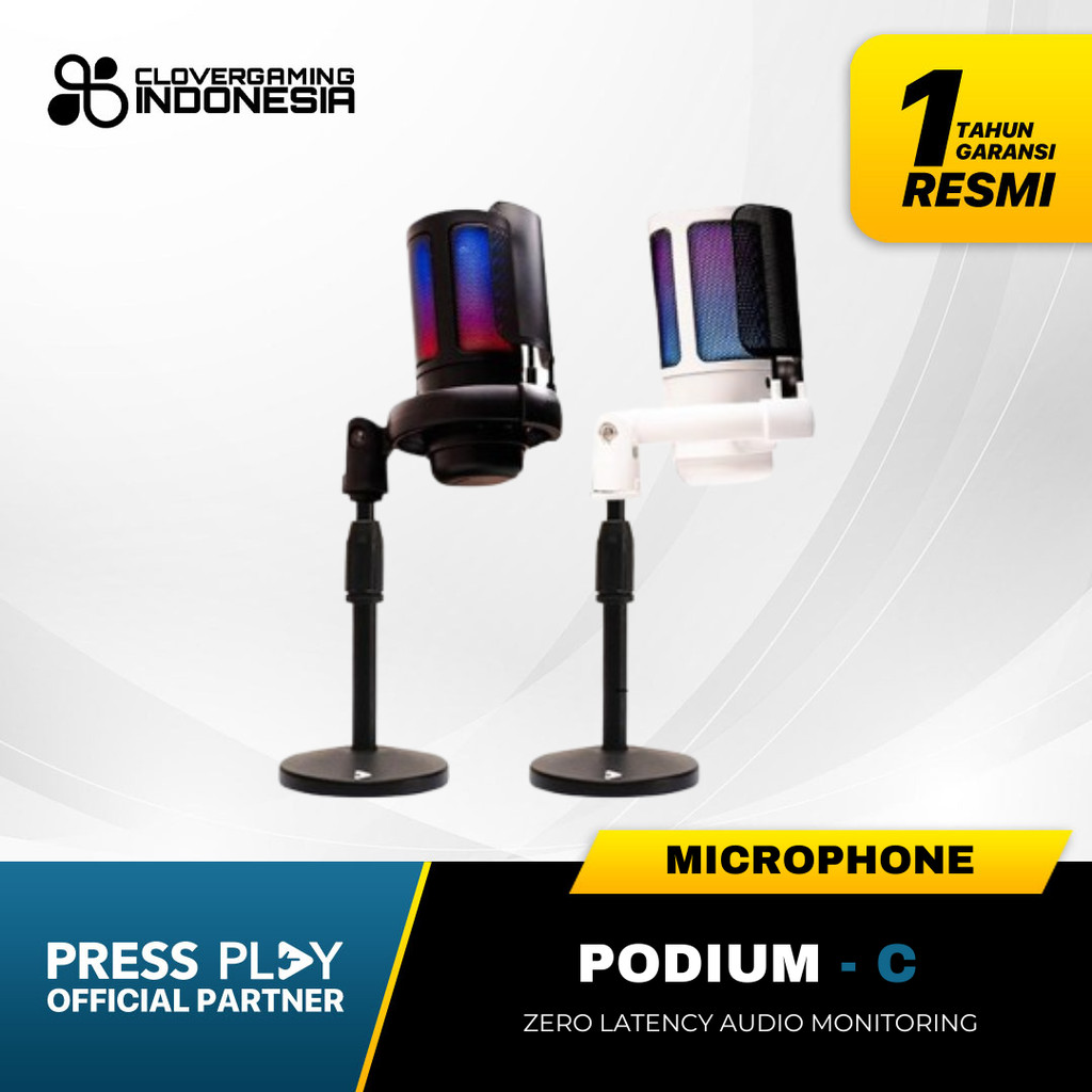 Jual Press Play Podium C Gaming Microphone RGB Mic Condenser Zero ...