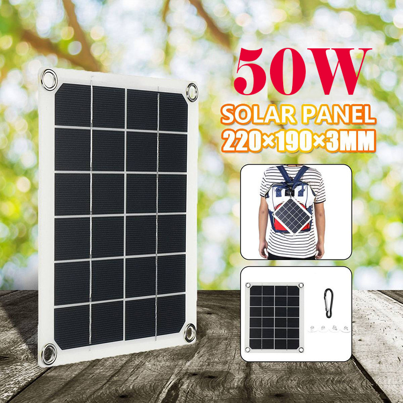 Jual 50W Solar Panel Portable Dual USB 5V 2A Battery Charger Solar Cell ...