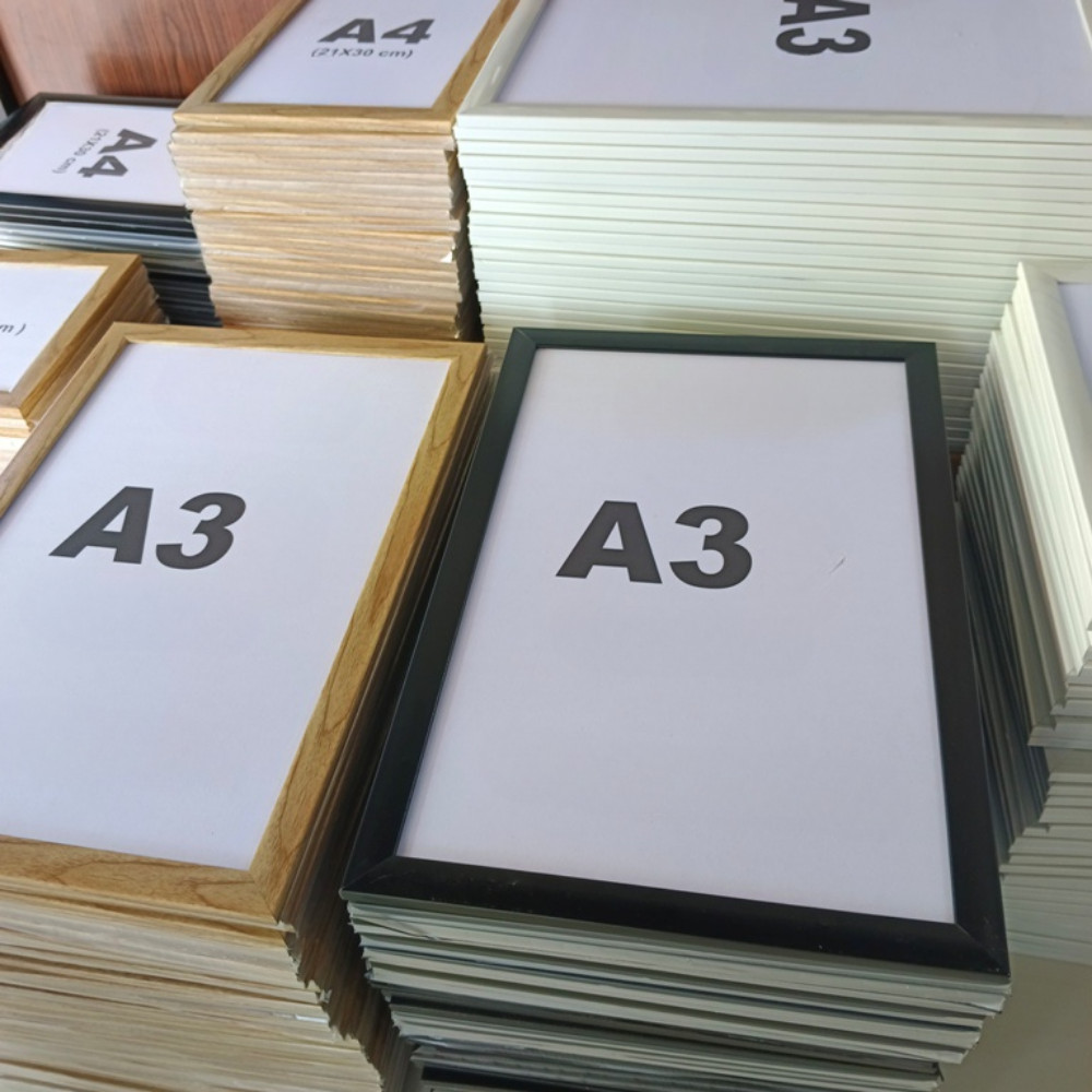 Jual Figura kayu Pigora Kayu Bingkai Frame Kayu Natural + Mika Bening ...