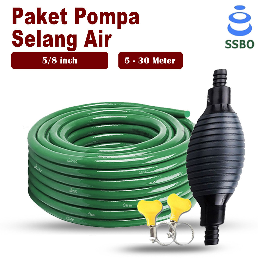 Jual SSBO Satu Paket Pompa Selang Air Elastis 5/8 Inch 30Meter Pompa ...