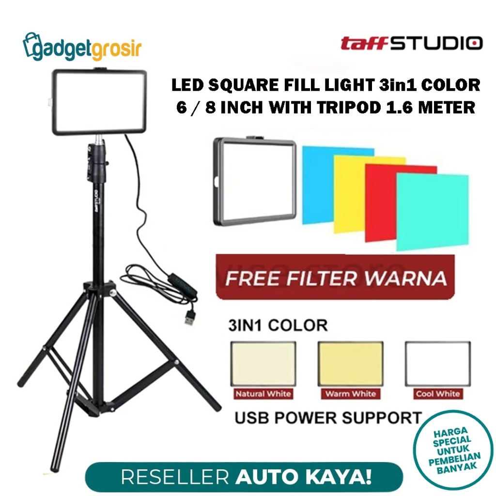 Jual JAMIN MURAH !!!TaffSTUDIO Lampu Studio LED Portable Flat Fill ...