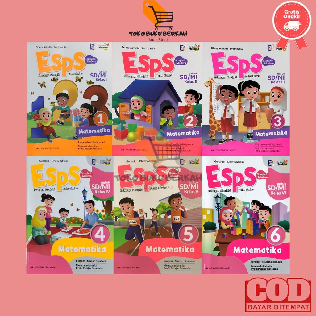 Jual Buku ESPS Matematika SD/MI Kelas 1 2 3 4 5 6 Penerbit Erlangga Edisi Revisi Kurikulum ...