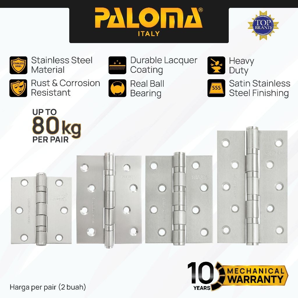 Jual PALOMA Engsel Pintu Jendela Hinge Kupu Butt Plat Kayu Aluminium ...