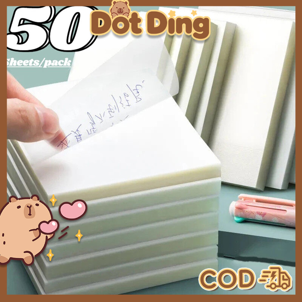 Jual [DOTDING] 1 Set Kertas Notes Transparan 50 Lembar Label Stickers ...