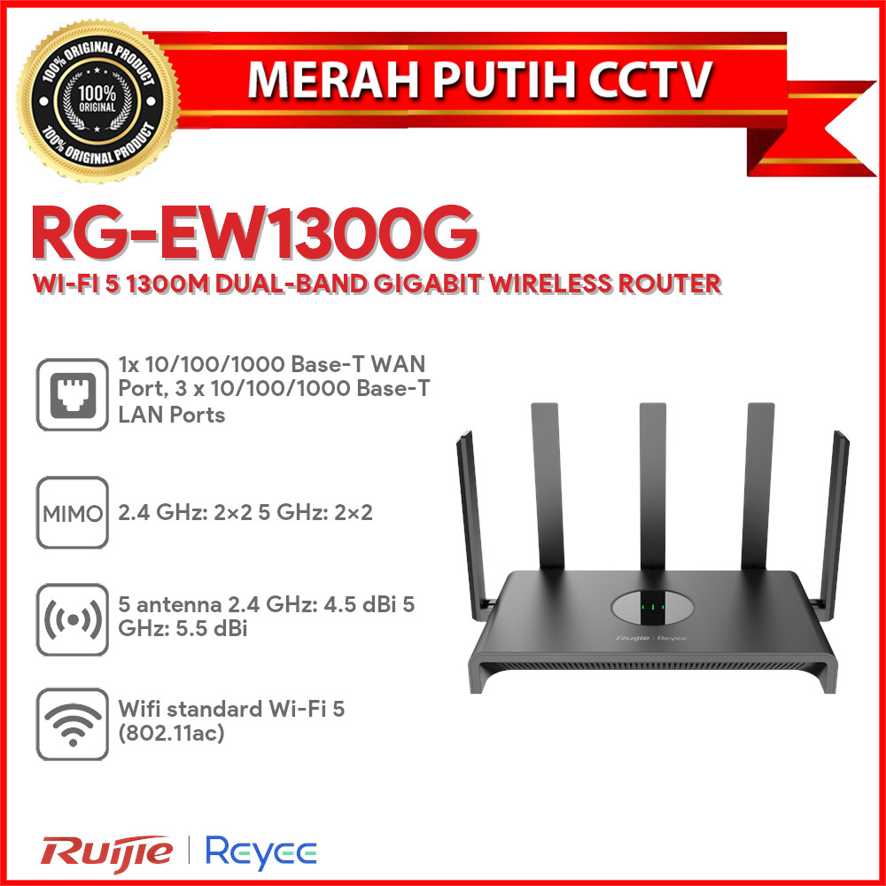 Jual RUIJIE REYEE RG-EW1300G WI-FI 5 1300M DUAL-BAND GIGABIT WIRELESS ...