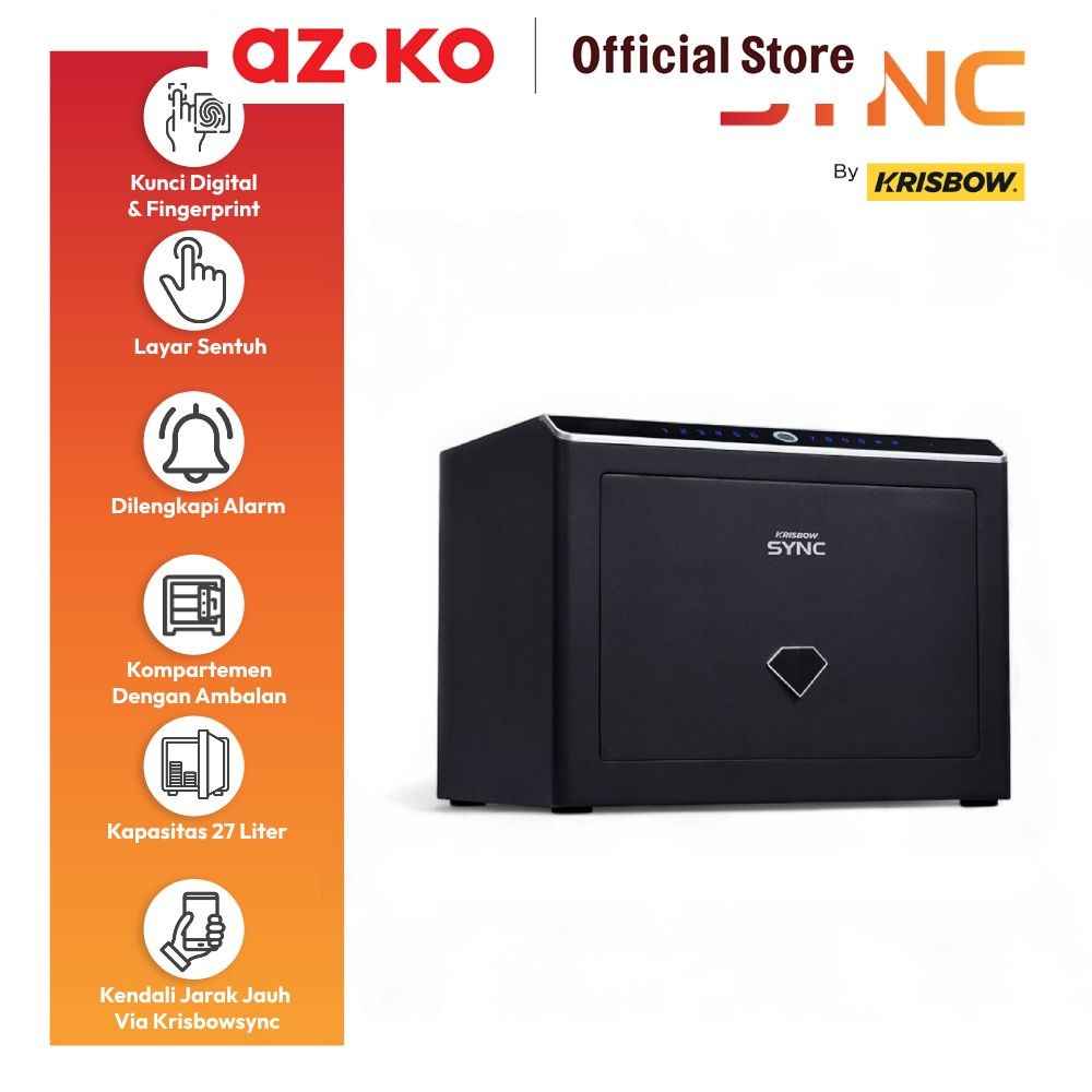 Jual AZKO Krisbow Sync Smart Brankas Besi Layar Sentuh Sync B30 - Hitam ...
