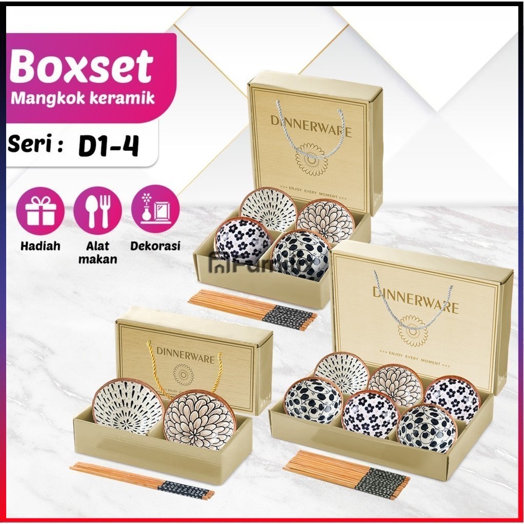 Jual NEW!! Mangkok set premium // Mangkok set keramik Souvenir Boxset ...
