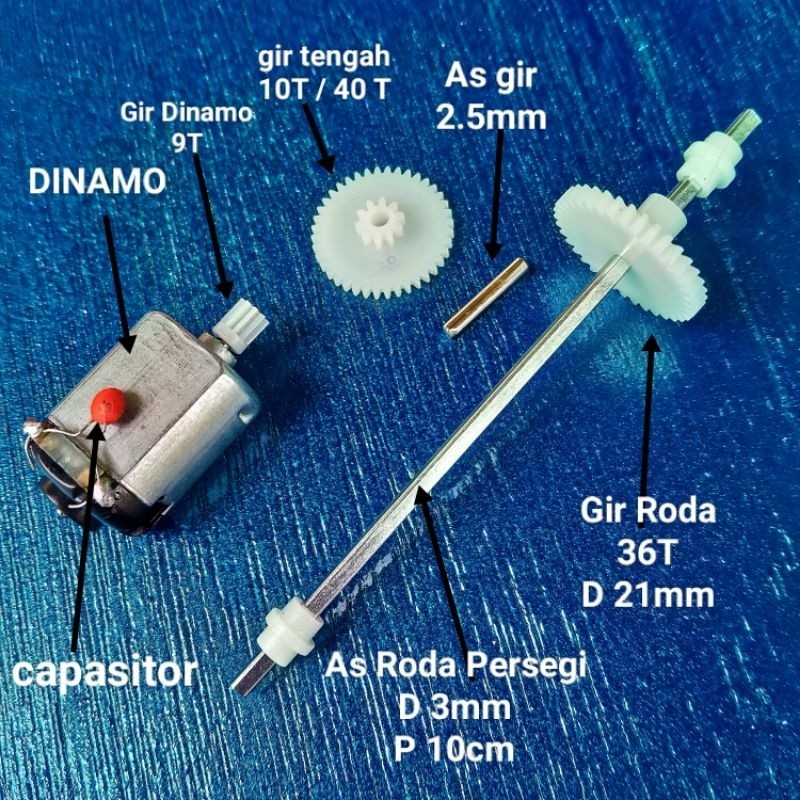 Jual Paket Lengkap Gir + Dinamo Untuk Mobil RC atau perakitan Mobil ...