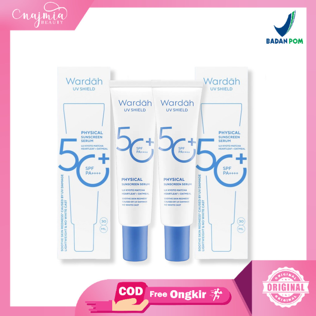Jual NAJMIA - NEW! Wardah UV Shield Physical Sunscreen Serum SPF 50+ PA ...