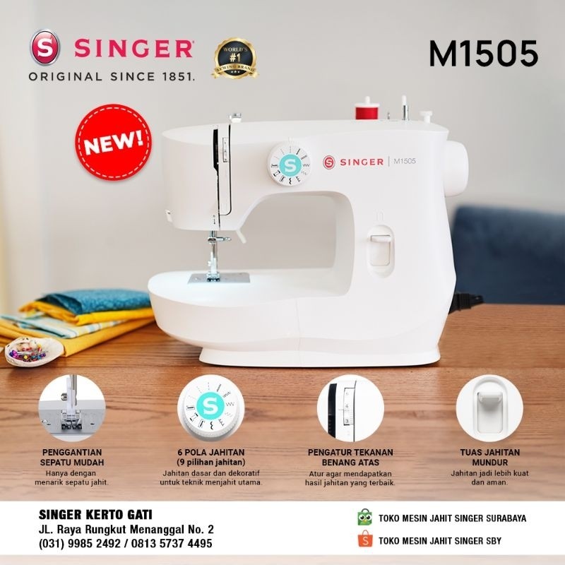 Jual MESIN JAHIT SINGER M1505 - Mesin Jahit Portabel CO | Shopee Indonesia