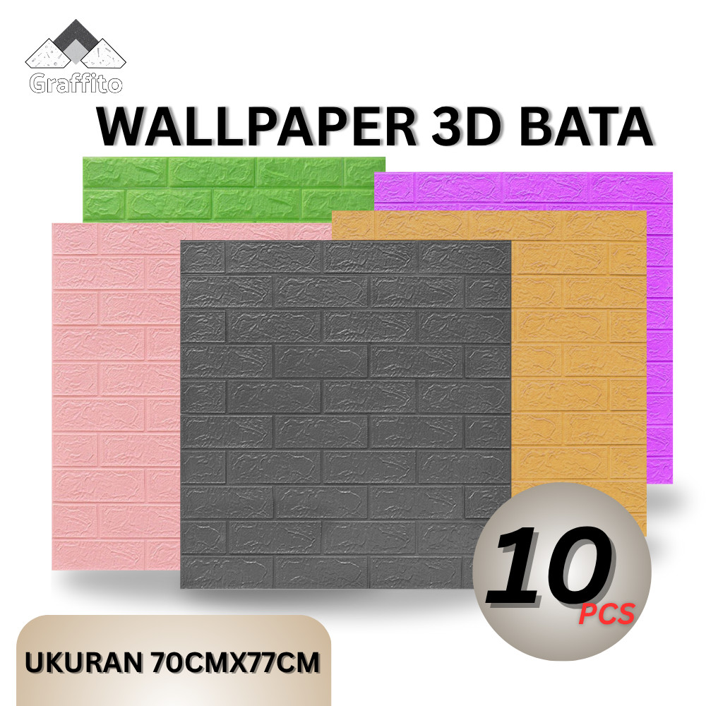 Jual (10 Lembar) Wallpaper Dinding 3D Foam Stiker Dinding 70x77cm ...