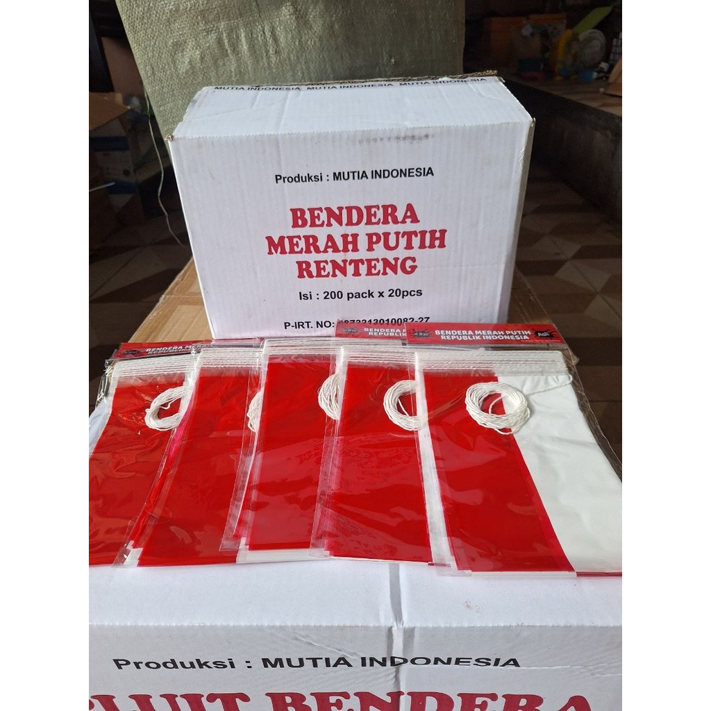 Jual [100gr] T915 | Bendera Tali Merah Putih 1 Pack Isi 20 Lembar ...