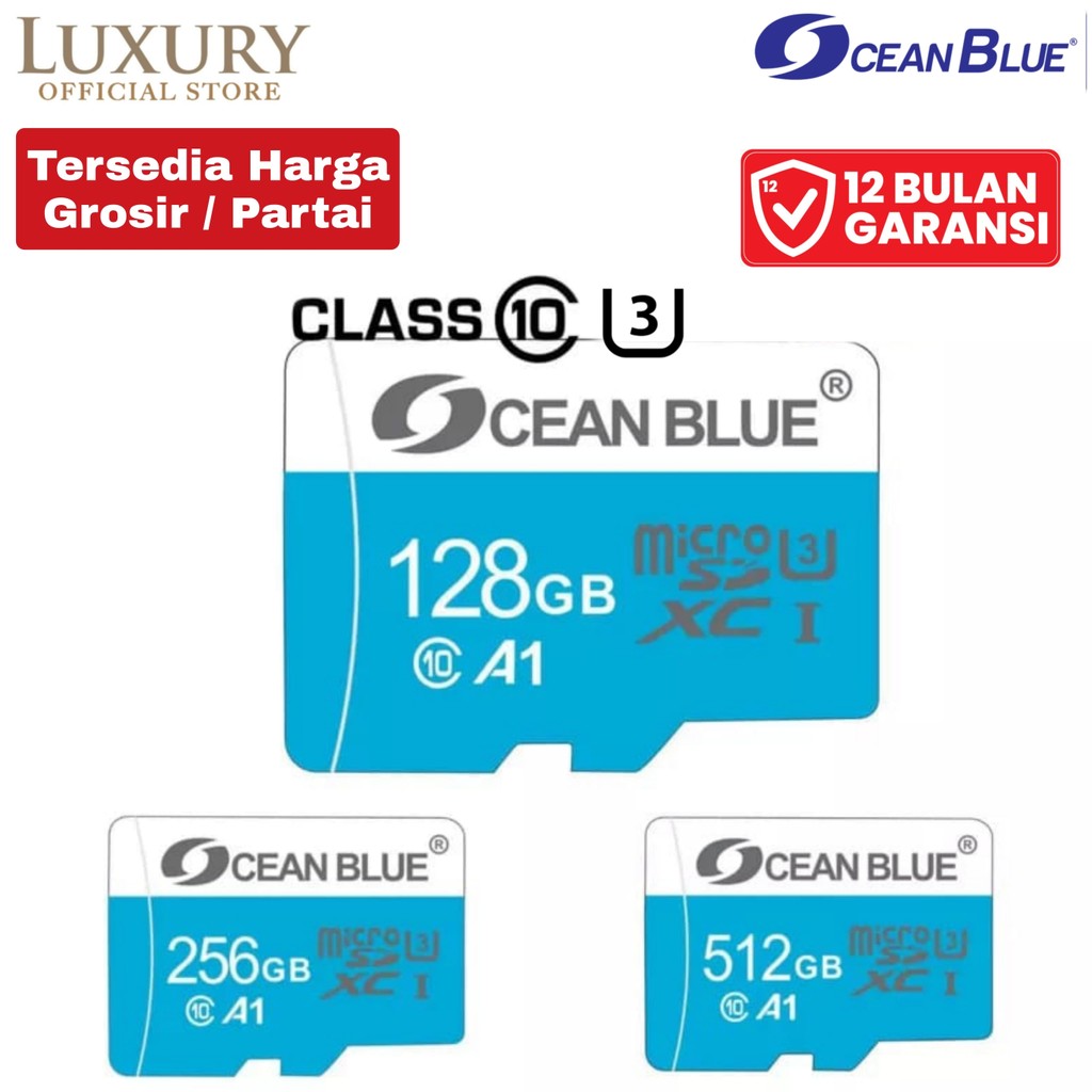 Jual Memory Card Hp Micro SD OCEANBLUE Class 10 U3 Kapasitas 128 256 ...