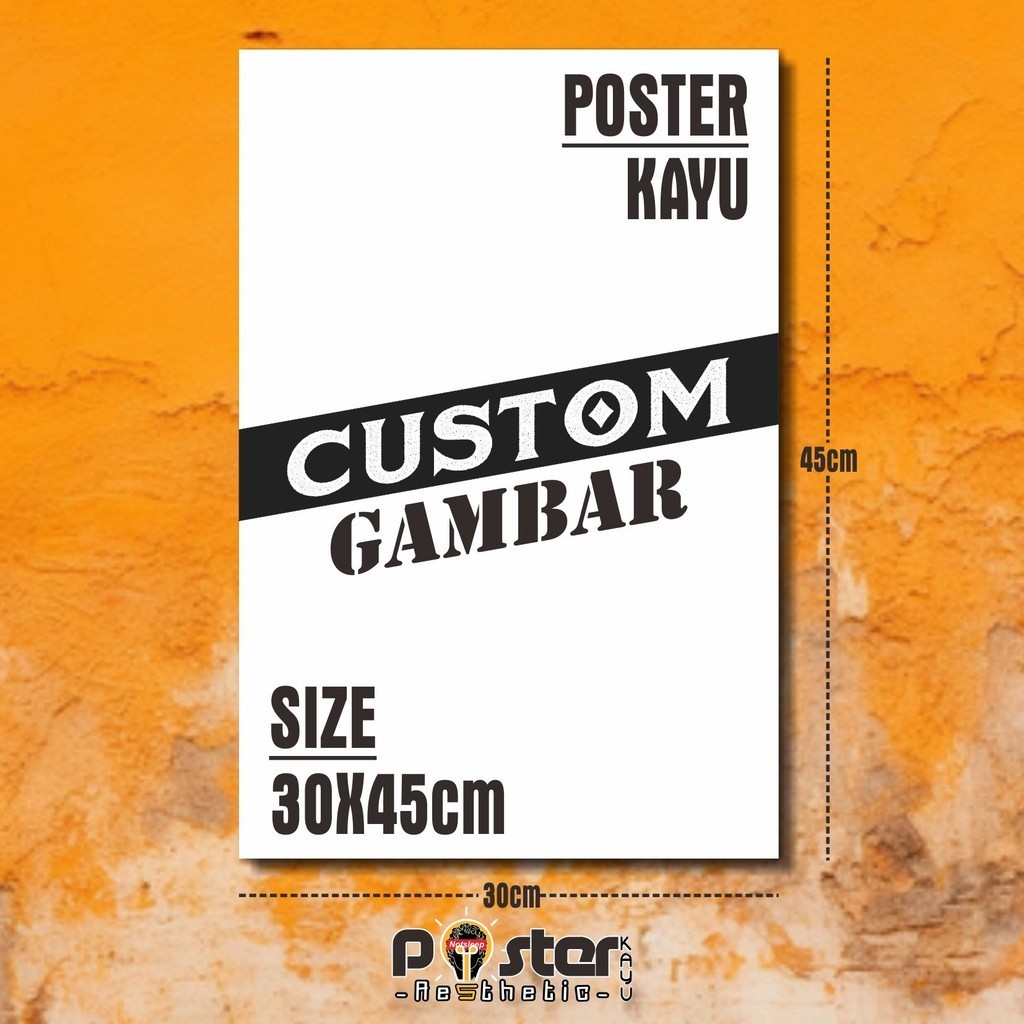 Jual hiasan dinding poster kayu custom ukuran besar A3 A4 A5 ukuran ...
