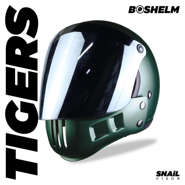 Jual Helm Cakil Modular Tigers Kaca Snail Helm Retro Full Face SNI ...