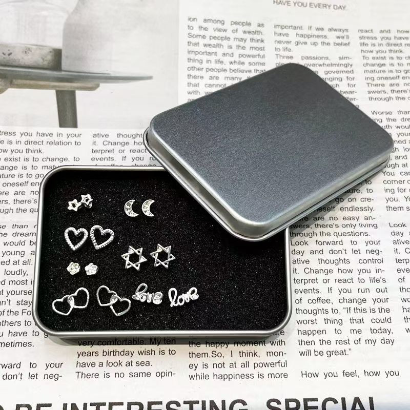 Jual Anting Sederhana Kotak Besi Kecil Kotak Penyimpanan Tutup Datar ...