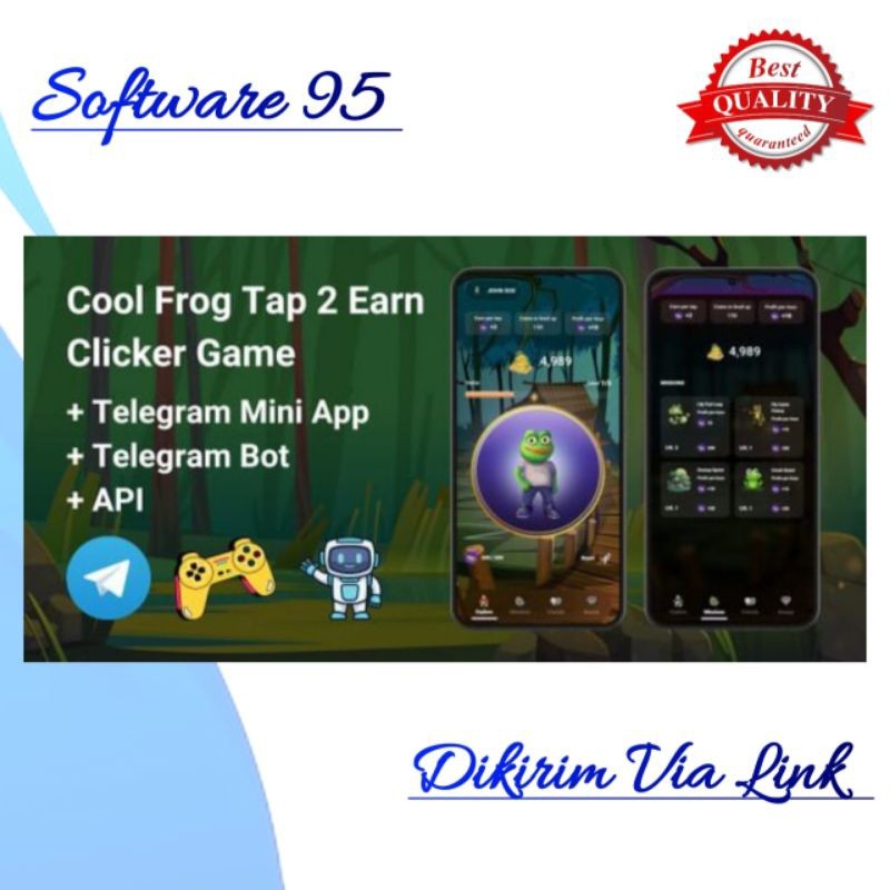 Jual CoolFrog v1.0 – Tap2Earn Clicker Game with Telegram Mini App + API + Bot - HTML Template ...