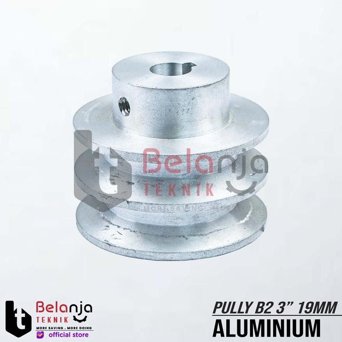 Jual Pully Aluminium B 2 Jalur 3 Inch As 19 Mm Pulley Puli B2 3" As ...