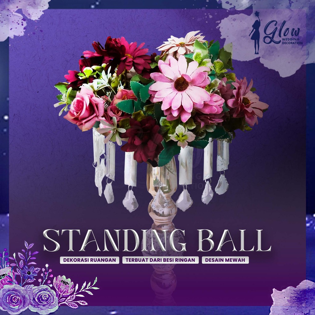 Jual (GLOW) VAS BUNGA PREMIUM STANDING BALL | DEKORASI PELAMINAN ...