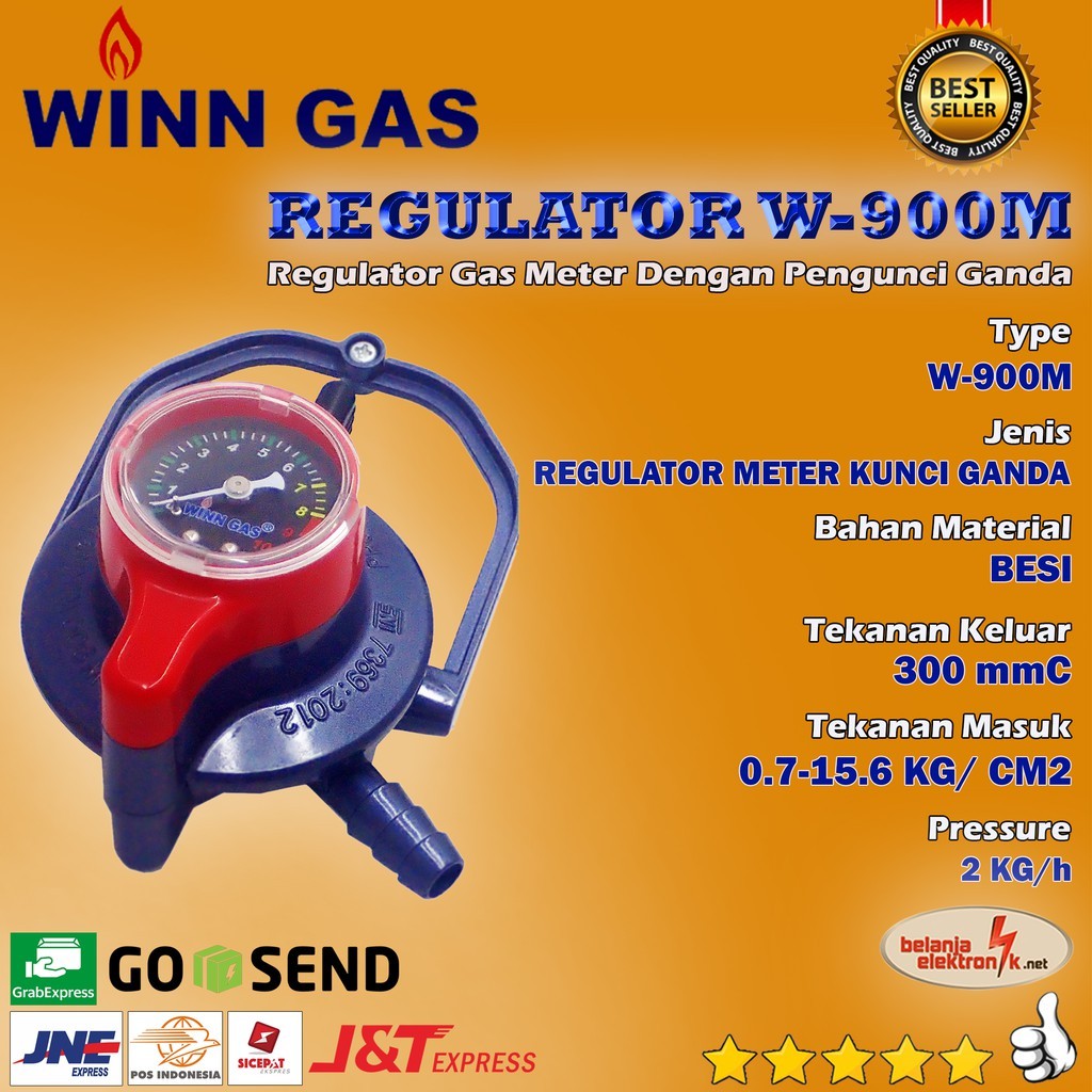 Jual REGULATOR GAS LPG WINN GAS W-900 M METER DOUBLE LOCK PENGUNCI ...