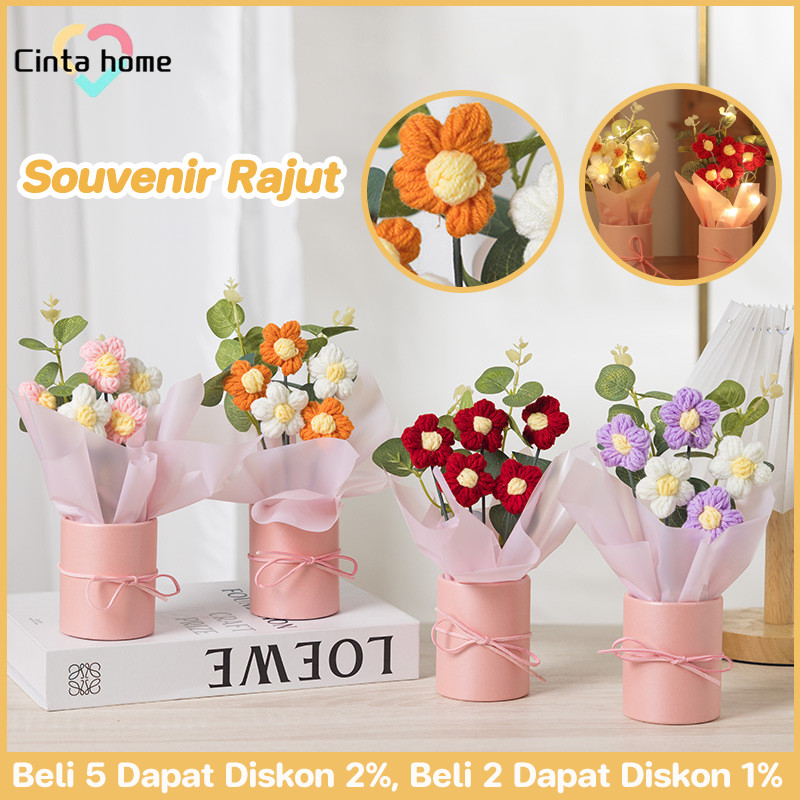 Jual Pot Bunga Rajut Handmade Dekorasi Gift Wisuda Lucu BUNGA CROCHET ...