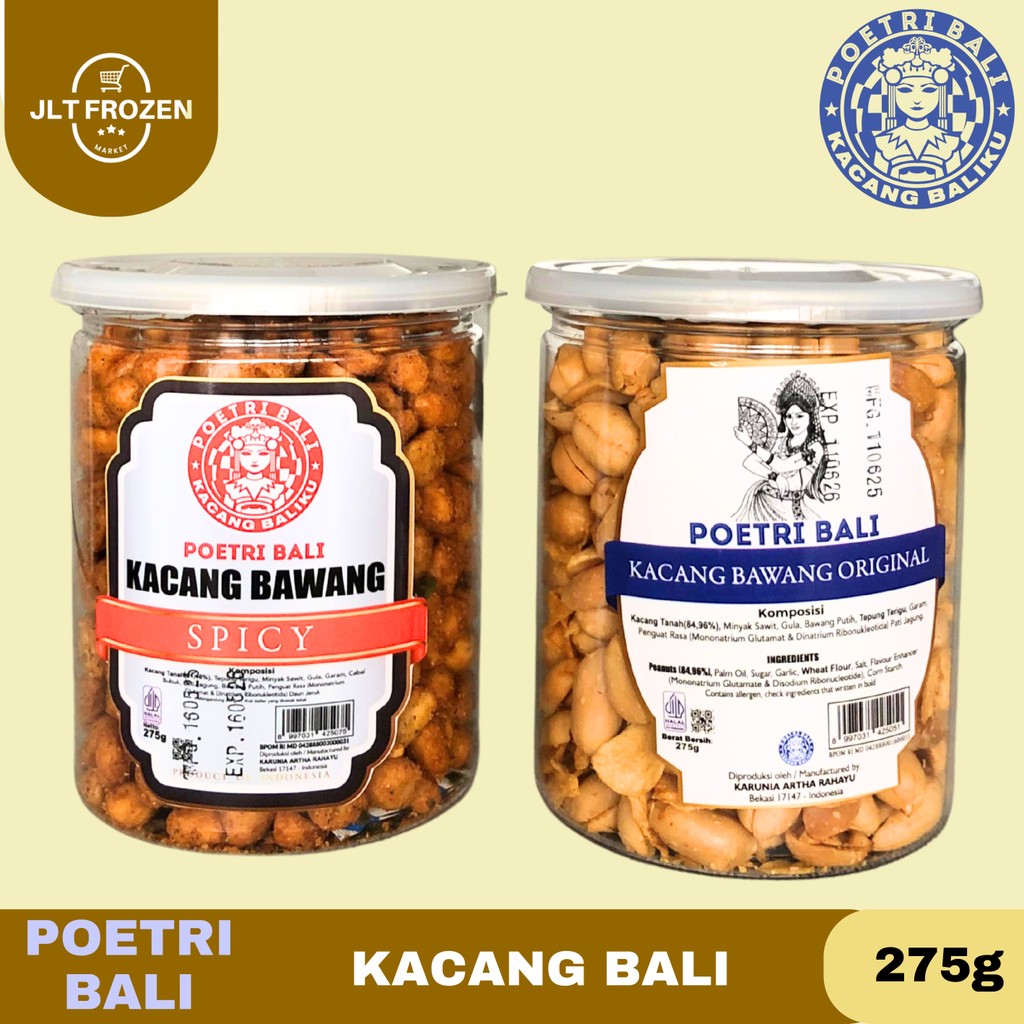 Jual Poetri Bali Kacang Kemasan Toples 275g / Kacang Bawang Original ...