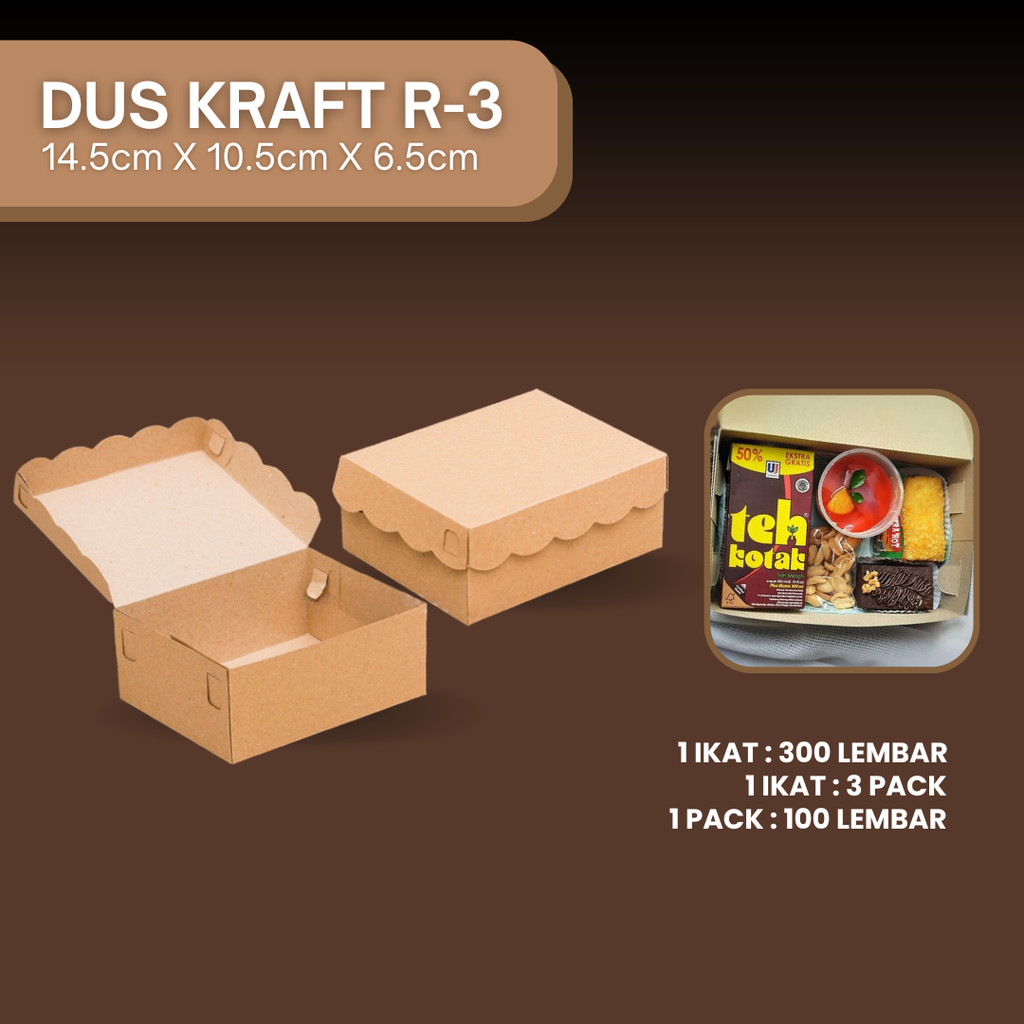 Jual DUS SNACK POLOS WARNA COKLAT KRAFT (10 LEMBAR) | Shopee Indonesia
