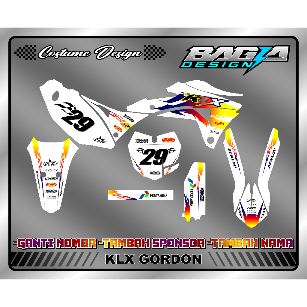 Jual STICKER DECAL KLX GORDON VARIASI MOTOR STRIPING FULL BODY CUSTOME ...