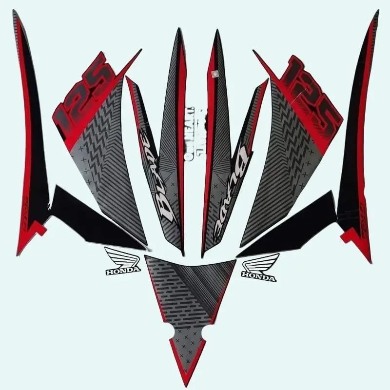 Jual Stiker Striping Motor Honda Blade 125 2016 Hitam Merah Full Body ...