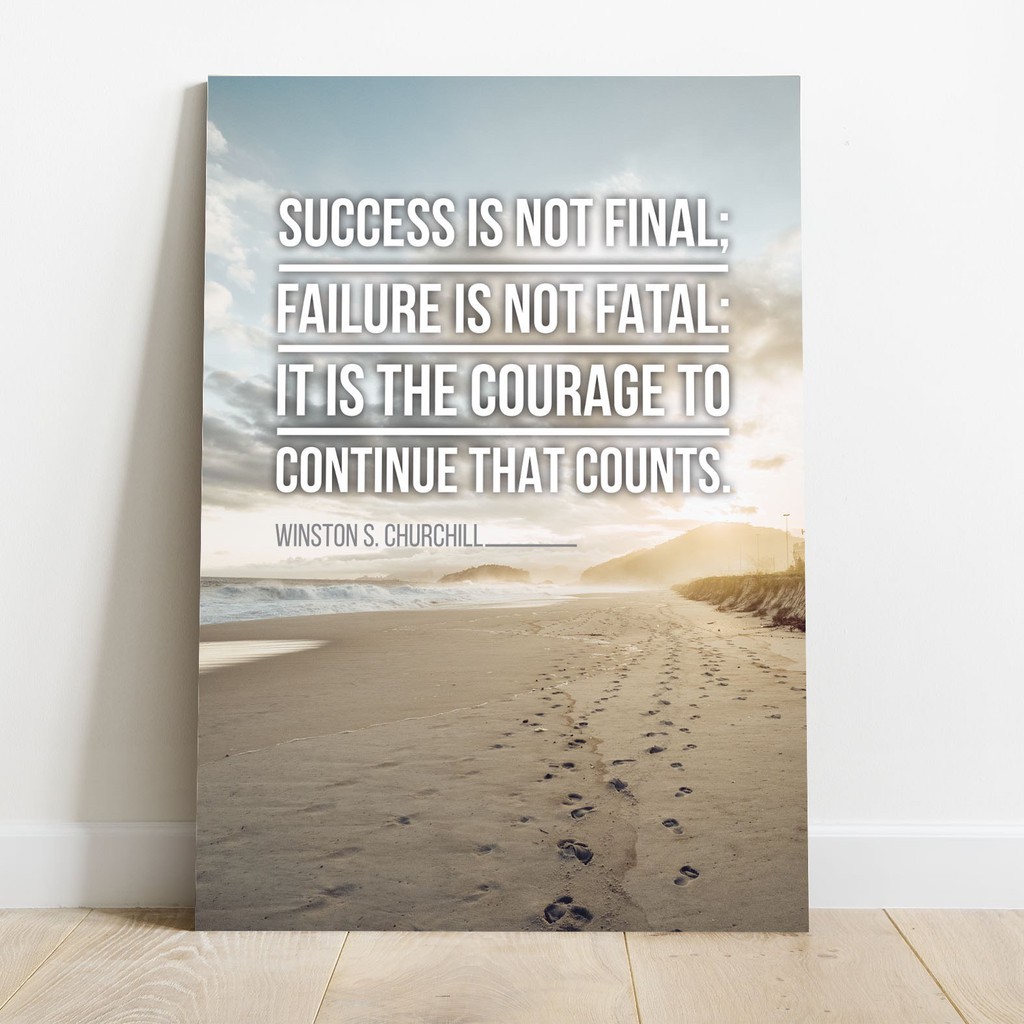 Jual POSTER QUOTE SUCCESS IS NOT FINAL FAILURE IS NOT FATAL COURAGE ...