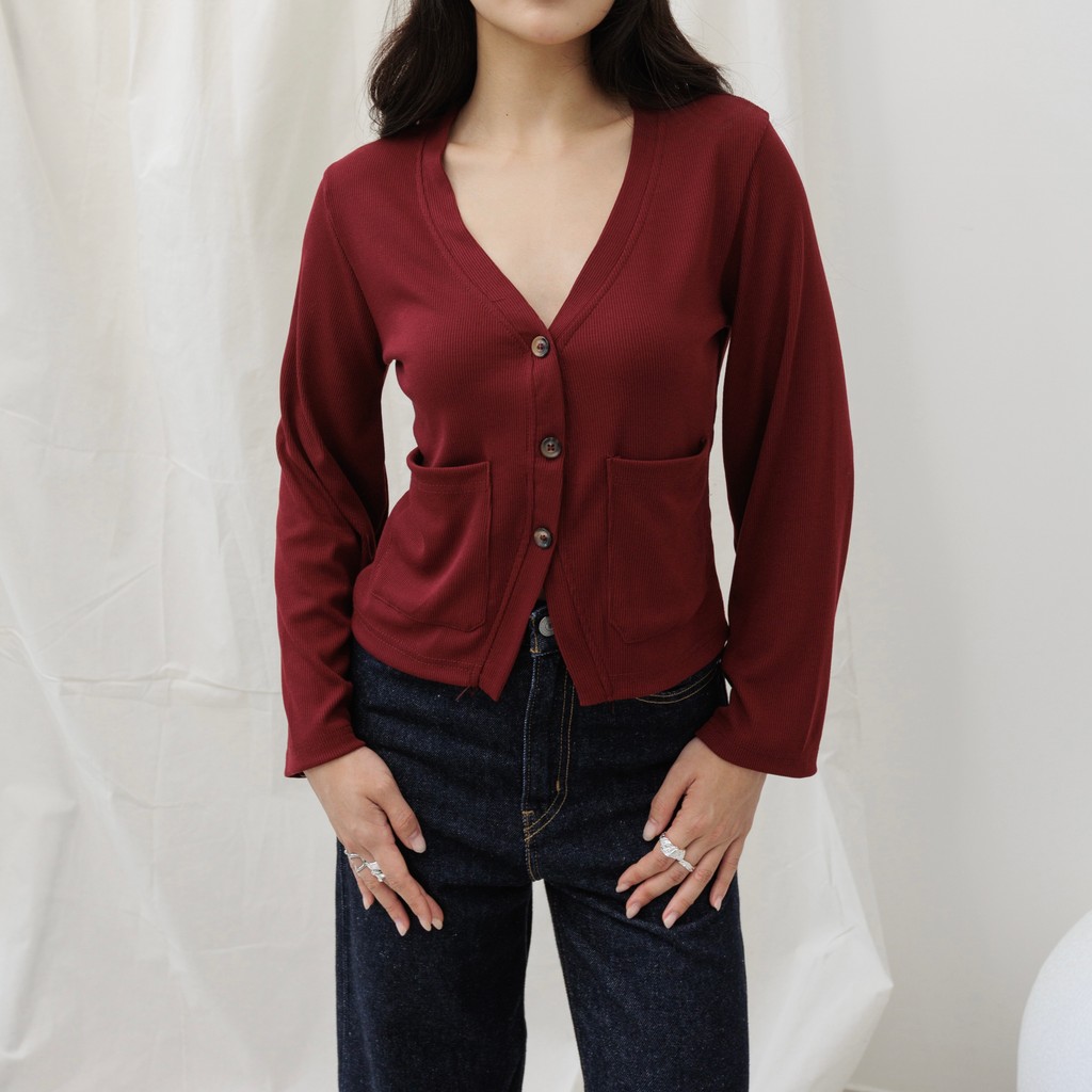 Jual GABBI TOP - Atasan Knit Wanita Cardigan Outer Lengan Panjang ...