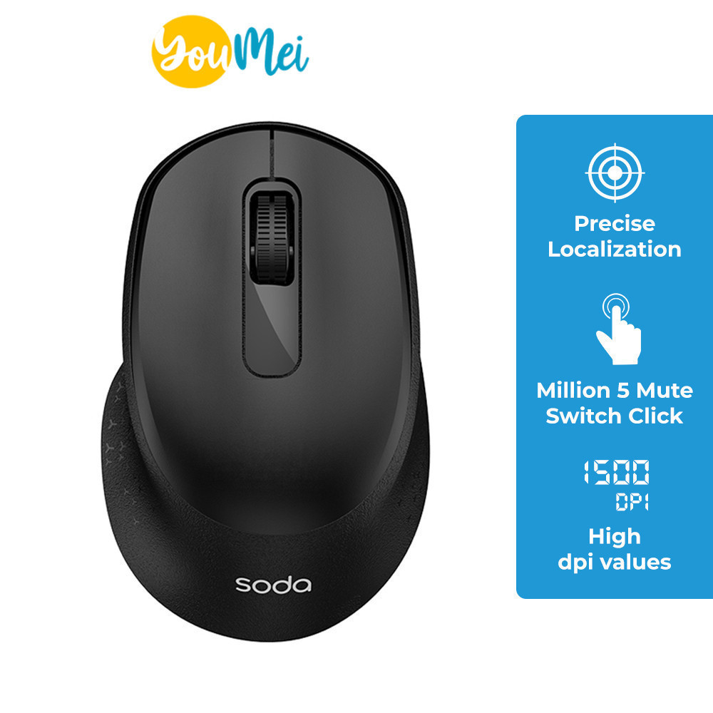 Jual Youmei - Mouse Wireless Soda SMW200 125Hz Optical 1500DPI Kursor Akurat Cocok untuk PC ...