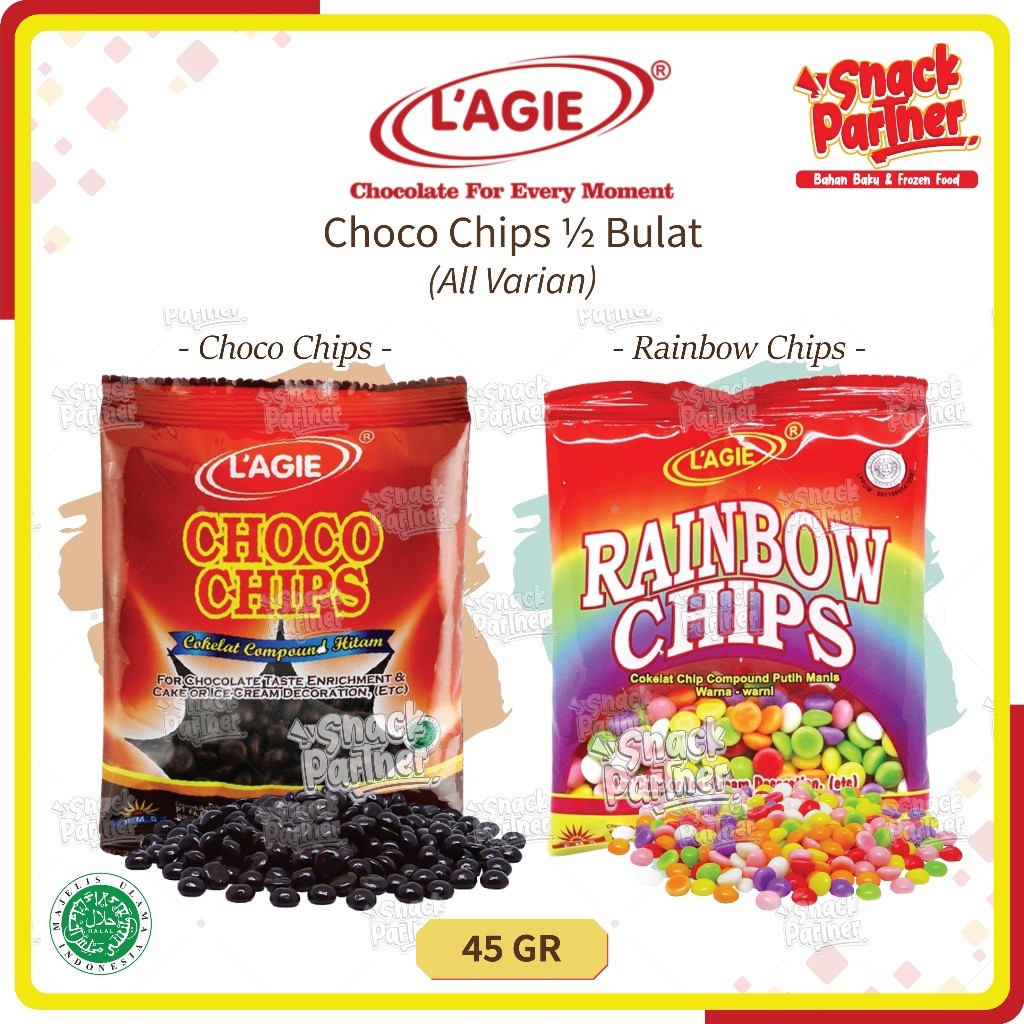 Jual LAGIE / L'AGIE Choco Chips 45 GR Sachet - 1/2 Setengah Bulat ...