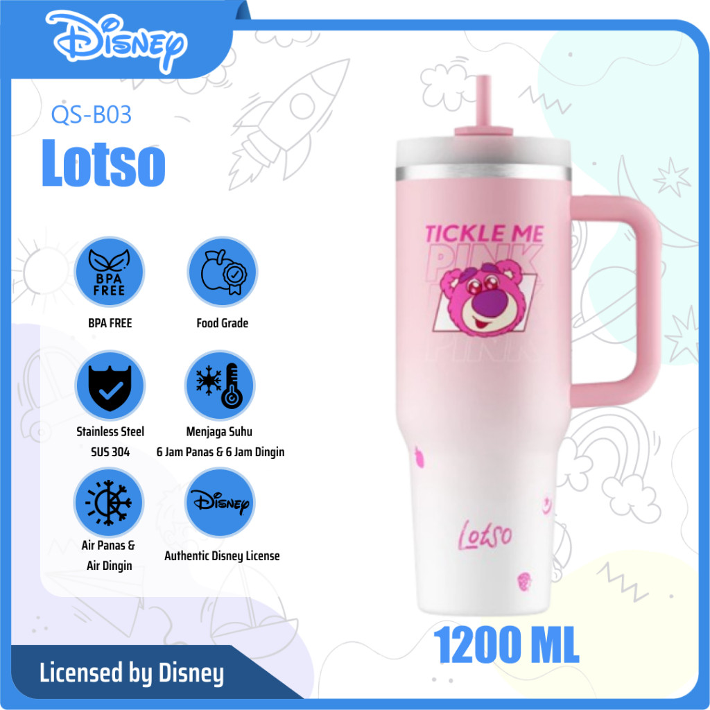 Jual BARETSS Bottled Joy x Disney Tumbler Handle Portable Stainless ...