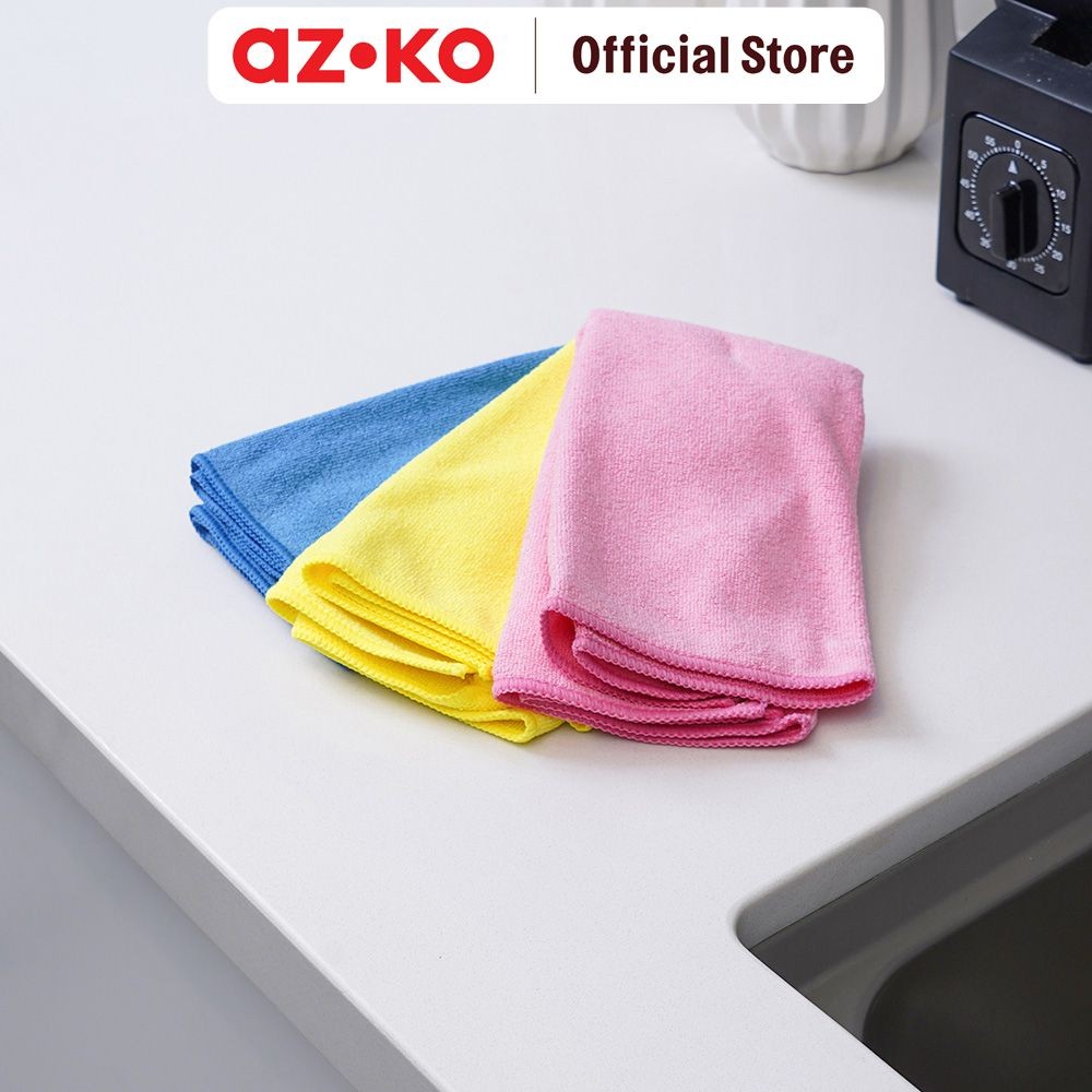 Jual AZKO Proclean Set 10 Pcs Kain Lap Microfiber Kain Pembersih ...
