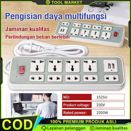 Jual Universal Power Strip Stop KontAK 9 Power Socket Stop KontAK Arde 3/ 4/ 5 Lubang Uticon SNI ...