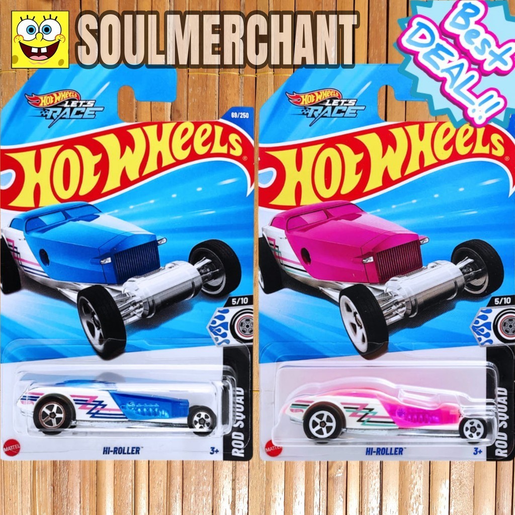 Jual Hotwheels Hi-Roller Pink Biru Mobil Balap Rod Squad | Shopee Indonesia