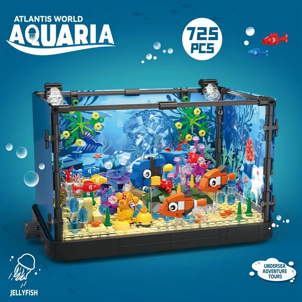 Jual Sketching Ocean Turtle Fish Tank Aquarium Block Set Tropical ...