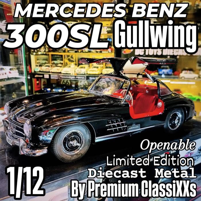 Jual Diecast 1/12 Mercedes Benz 300SL Gullwing Black by Premium ...