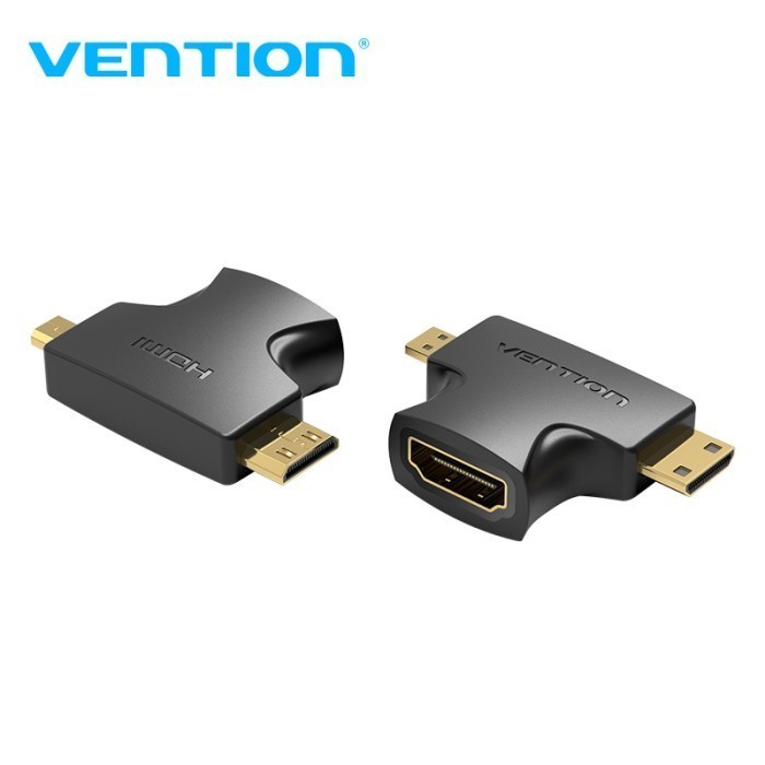Jual Vention Adapter Converter 2in 1 Micro/Mini HDMI to HDMI Female ...
