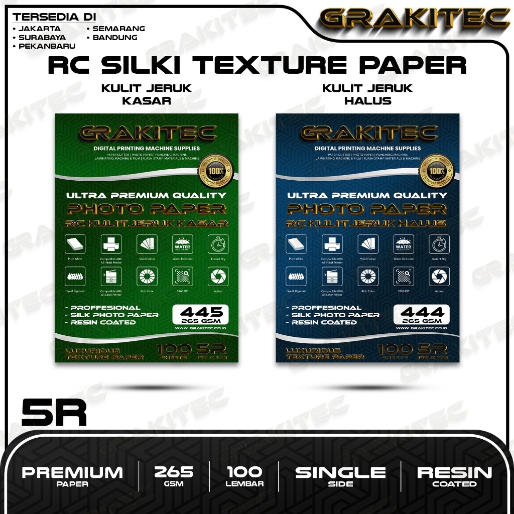 Jual Grakitec Kertas Foto Silki 5R isi 100 Lembar Texture Kulit Jeruk ...
